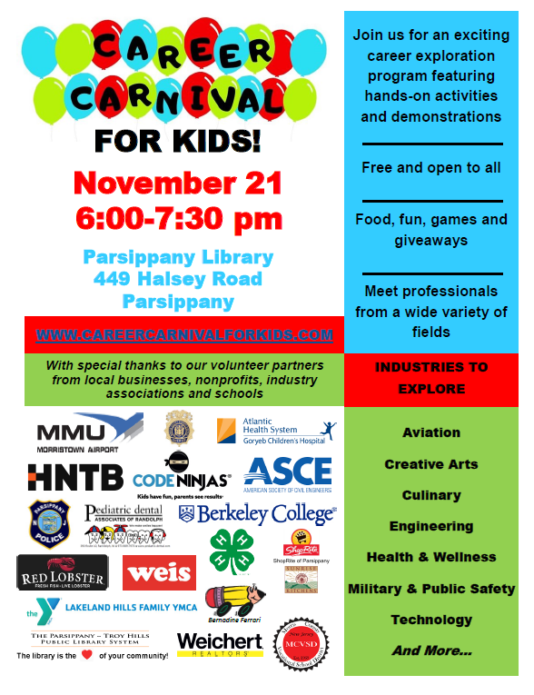 Career Carnival at Parsippany Library – Career Carnival for Kids